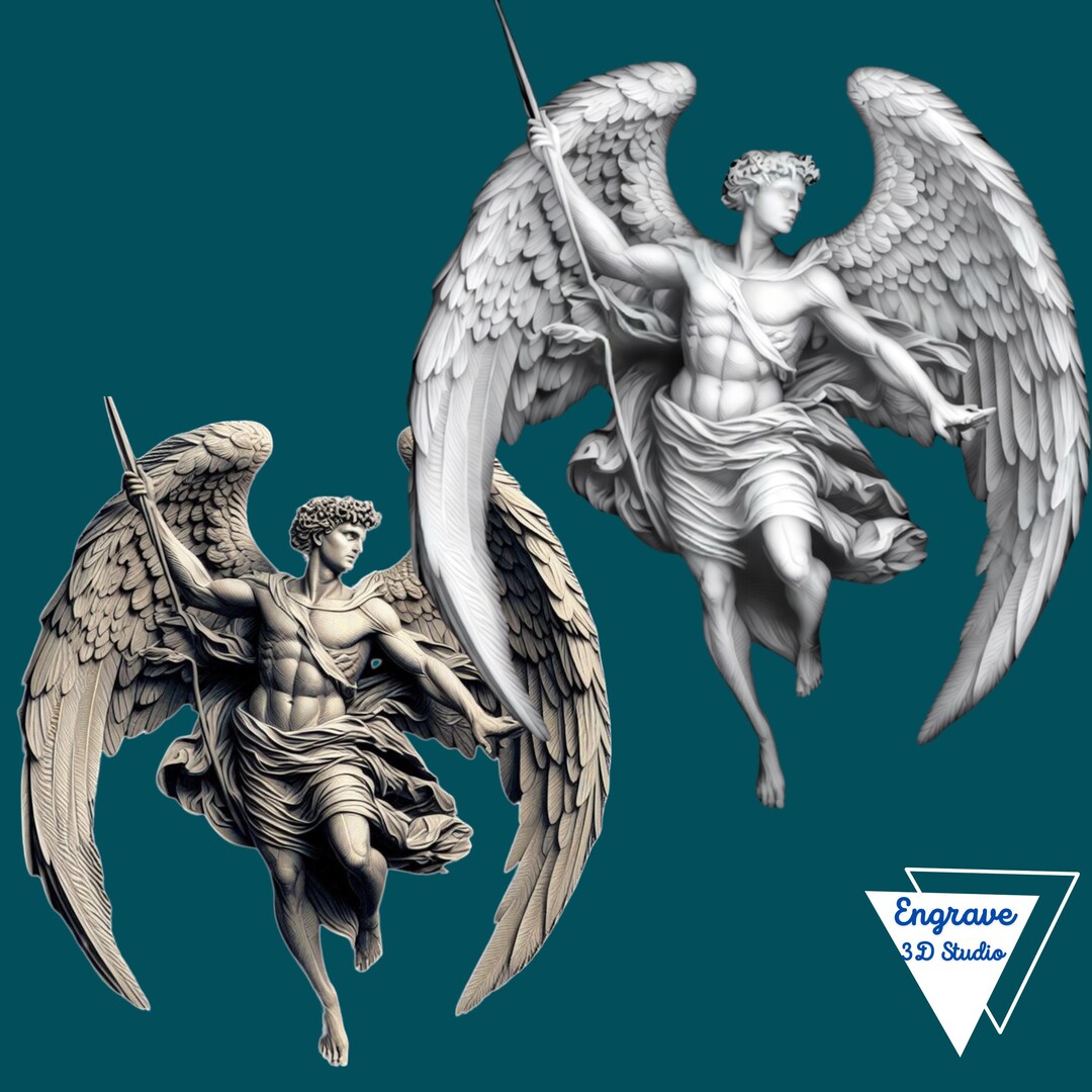 Archangel Michael 3D Relief STL File | Embossing | Depth, Height Map ...