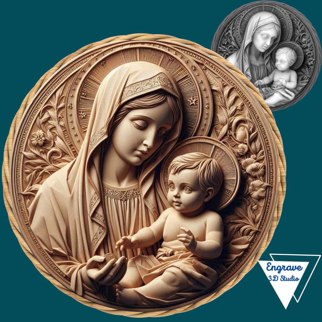 Virgin Mary 3D Laser Engraving File: CNC Art (digital Download) - Etsy ...