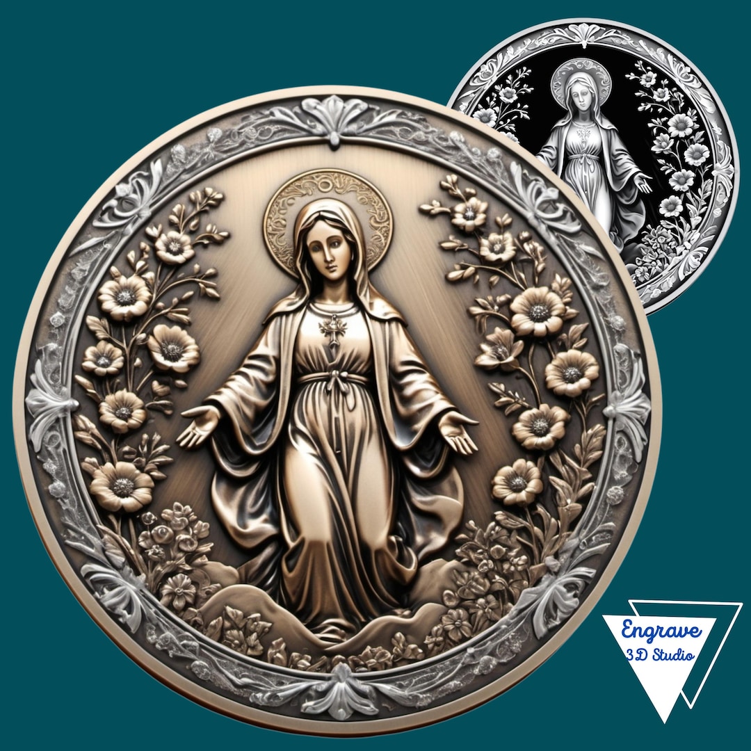 Assumption of Virgin Mary to Heaven | Coin Depth Map | Laser File | 3D ...