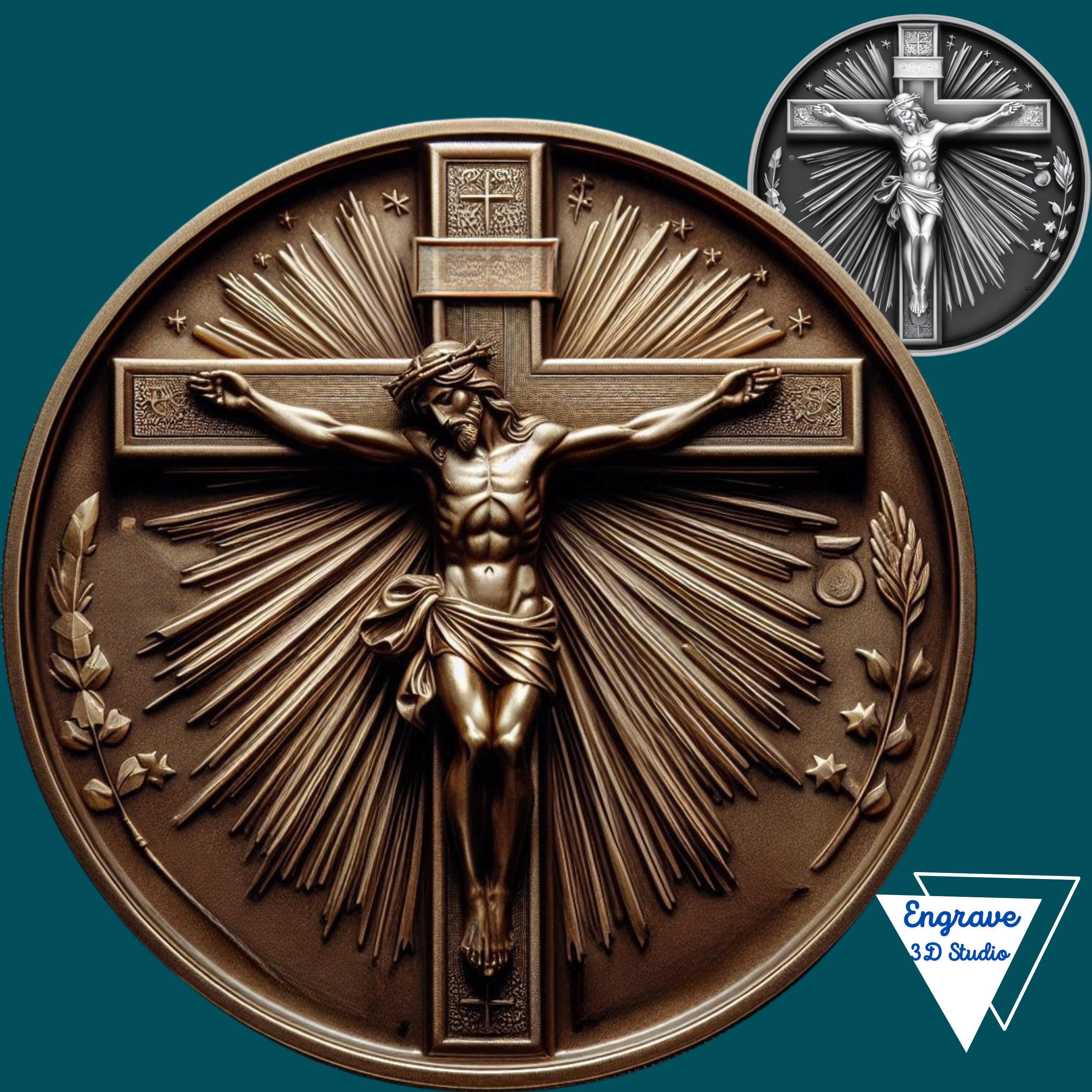 Crucifix Jesus 3D Illusion | Depth Map | Laser Ready File | Digital ...