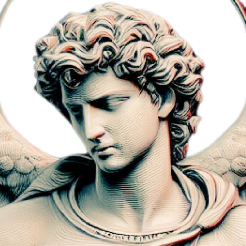 Archangel Michael 3d Illusion | Laser Engraving | Depth Map | Heigh Map ...