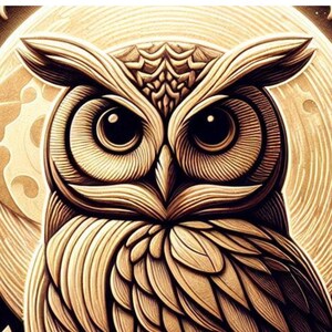 Owl Depth Map Laser Burn PNG 3D Illusion Laser Ready Filewood Engrave ...