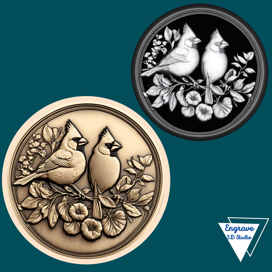 Cardinals Coin | STL File | Embossing | Depth, Height Map | CNC | Resin ...