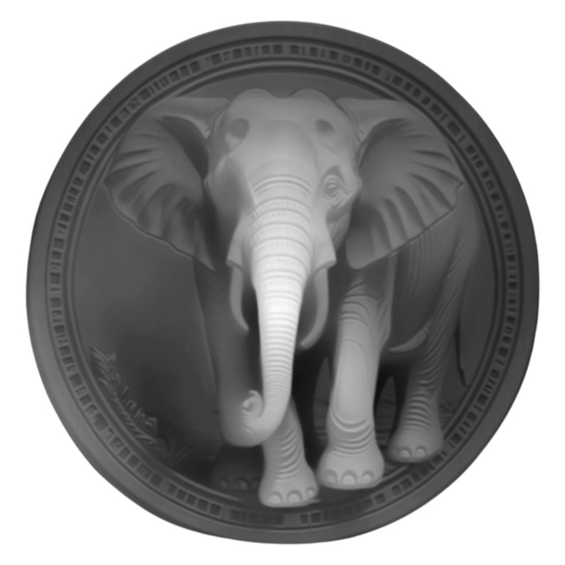 Elephant Depth Map Laser Burn PNG 3D Illusion Laser Ready Filewood ...