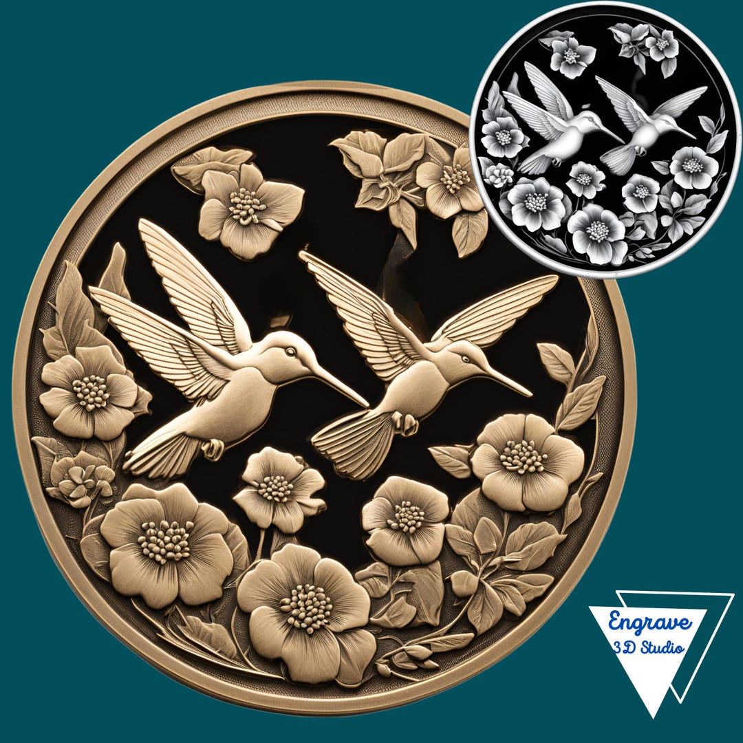 Birds 3d Laser Engraving | Art Download | PNG | Digital | Coin Depth ...