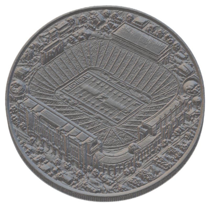 Michigan Stadium 3D Relief STL File | Embossing | Depth, Height Map ...
