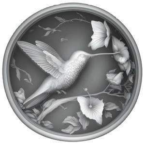 Hummingbird | Depth Map | Height Map | 3D Laser Engraving | Xtool ...