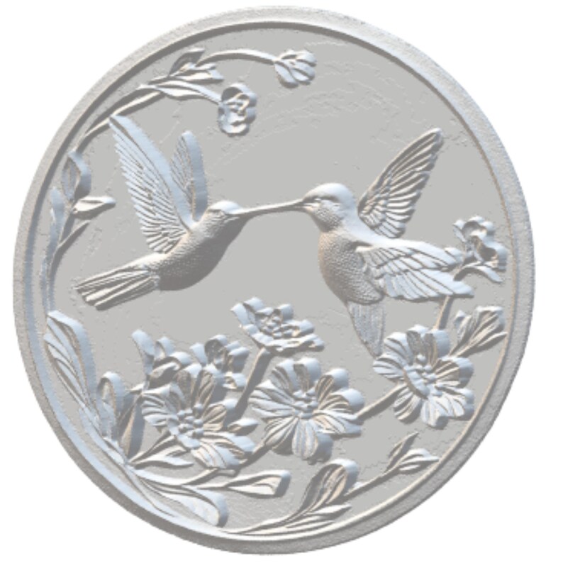 Hummingbirds 3D Relief STL File | Embossing | Depth, Height Map | Resin ...