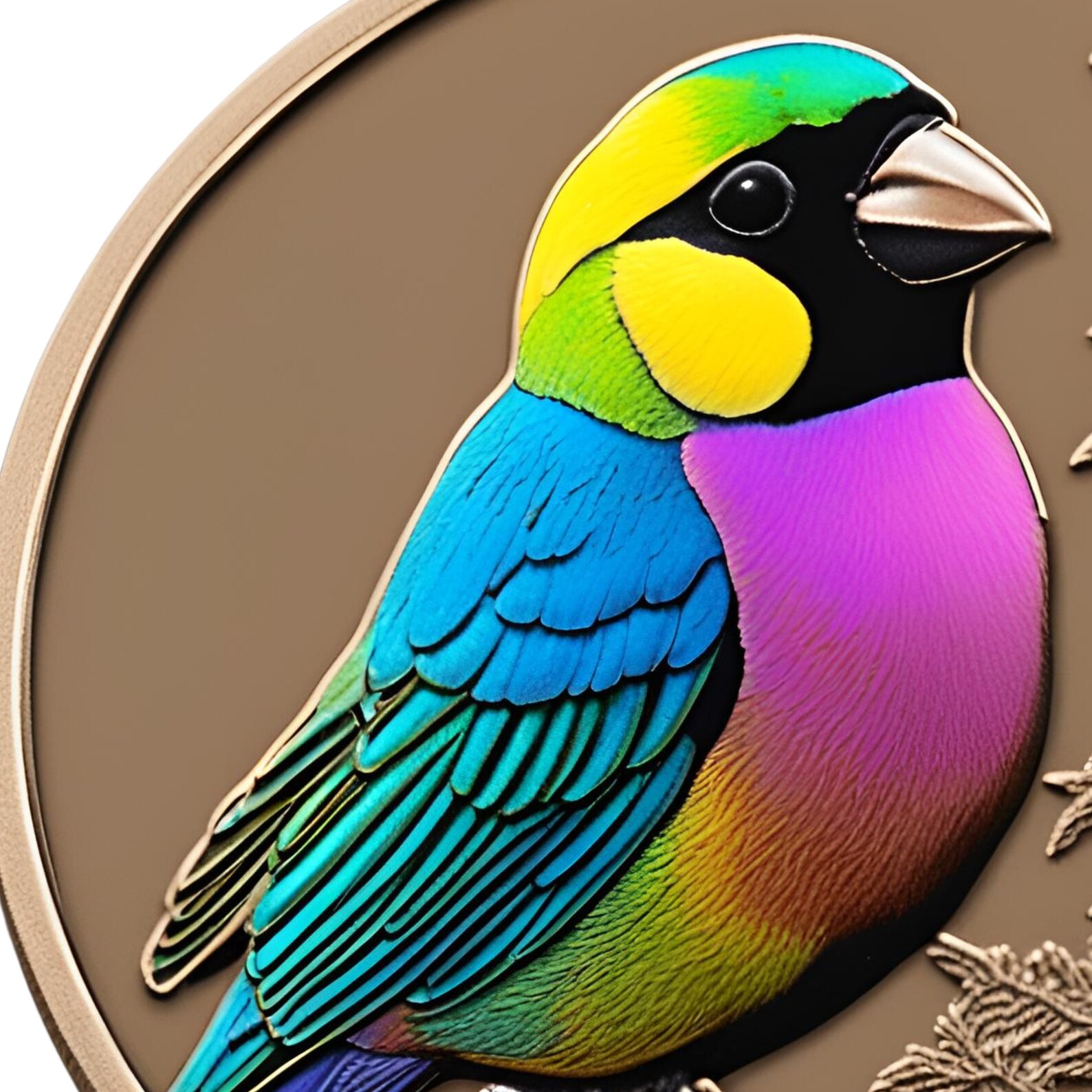 Gouldian Finch Coin Depth Map Heigh Map 3d Laser Engraved Xtool stl ...