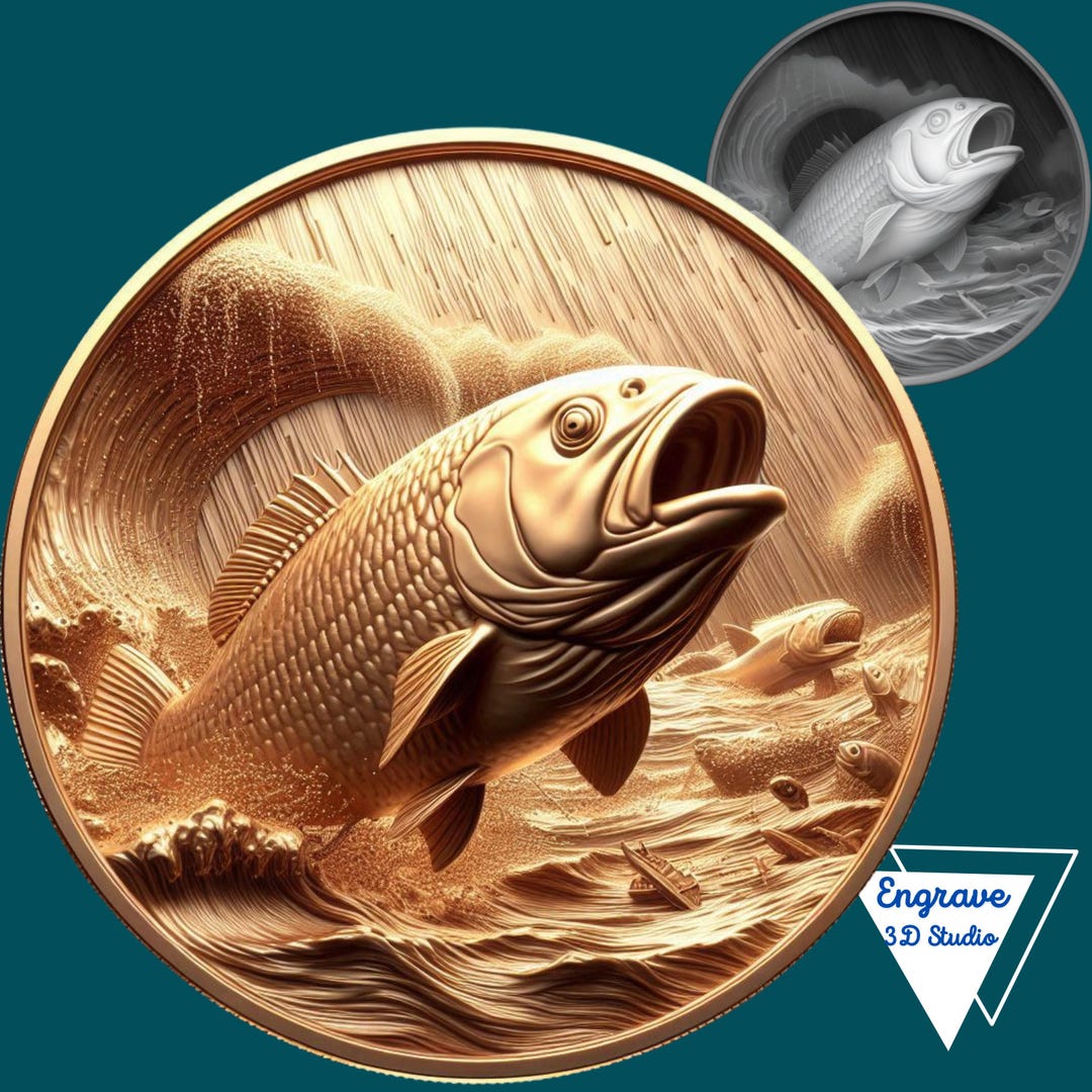 Fish 3D Illusion | Depth Map | Laser Burn | PNG |laser Ready File ...