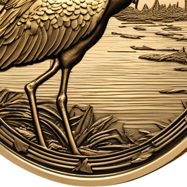 Stork Bird Coin Depth Map Heigh Map 3D Laser Engravextoolstl File ...