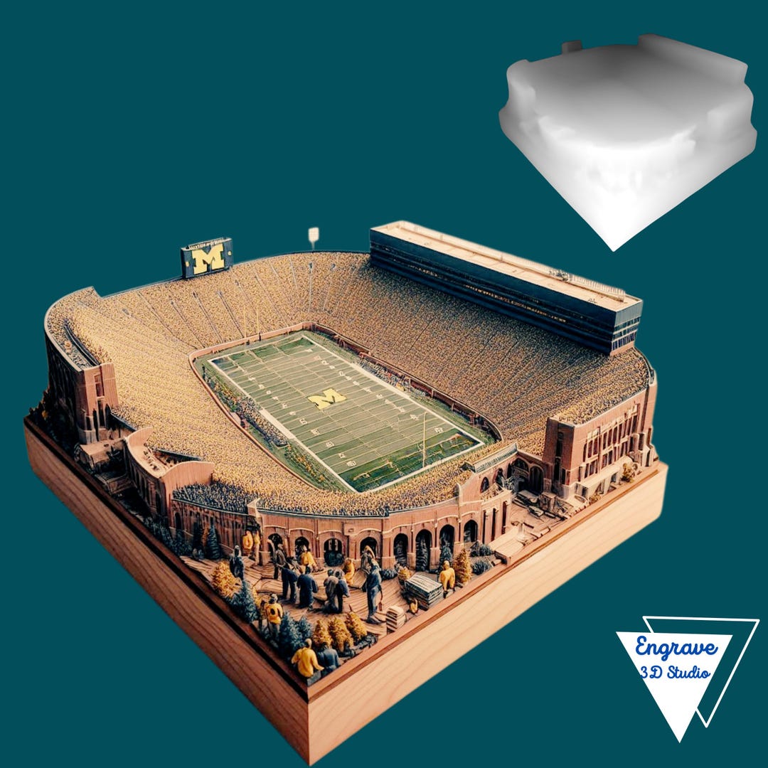 Michigan Stadium Laser File 3D Laser Engraving File Depth Map Height ...