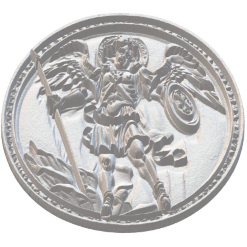 Archangel Michael 3D Relief STL File | Embossing | Depth, Height Map ...