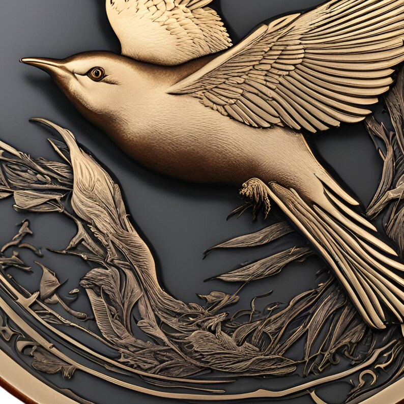 Bulbul Bird Coin Depth Mapheigh Map3d Laser Engrave Xtool Stl File ...