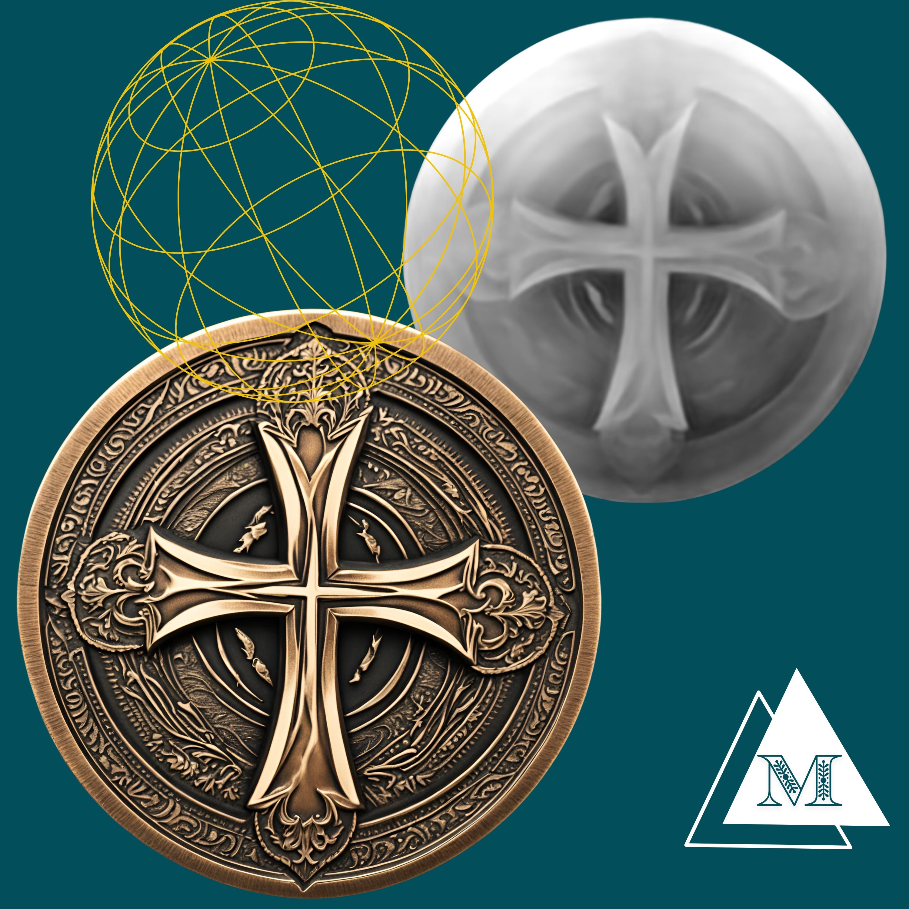 Cross Coin Depth Map Heigh Map 3D Laser Engrave Xtool Stl File PNG File ...