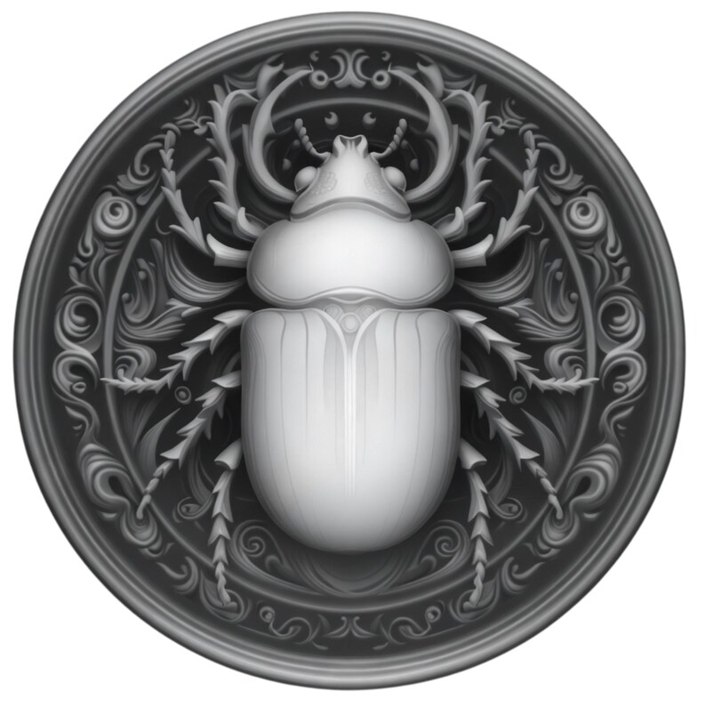 Scarab 3D Laser File | Coin Depth Map | PNG | Depth Engraving | High ...