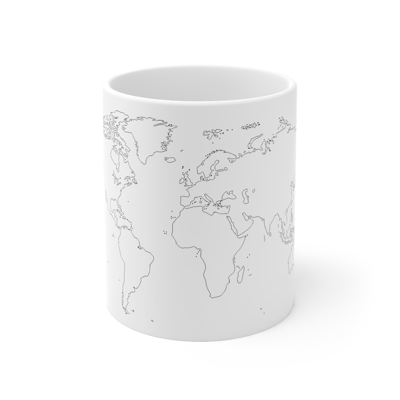 World Map Mug, Map Coffee Mug, Traveler Gift, Office Mug, Teacher Map ...