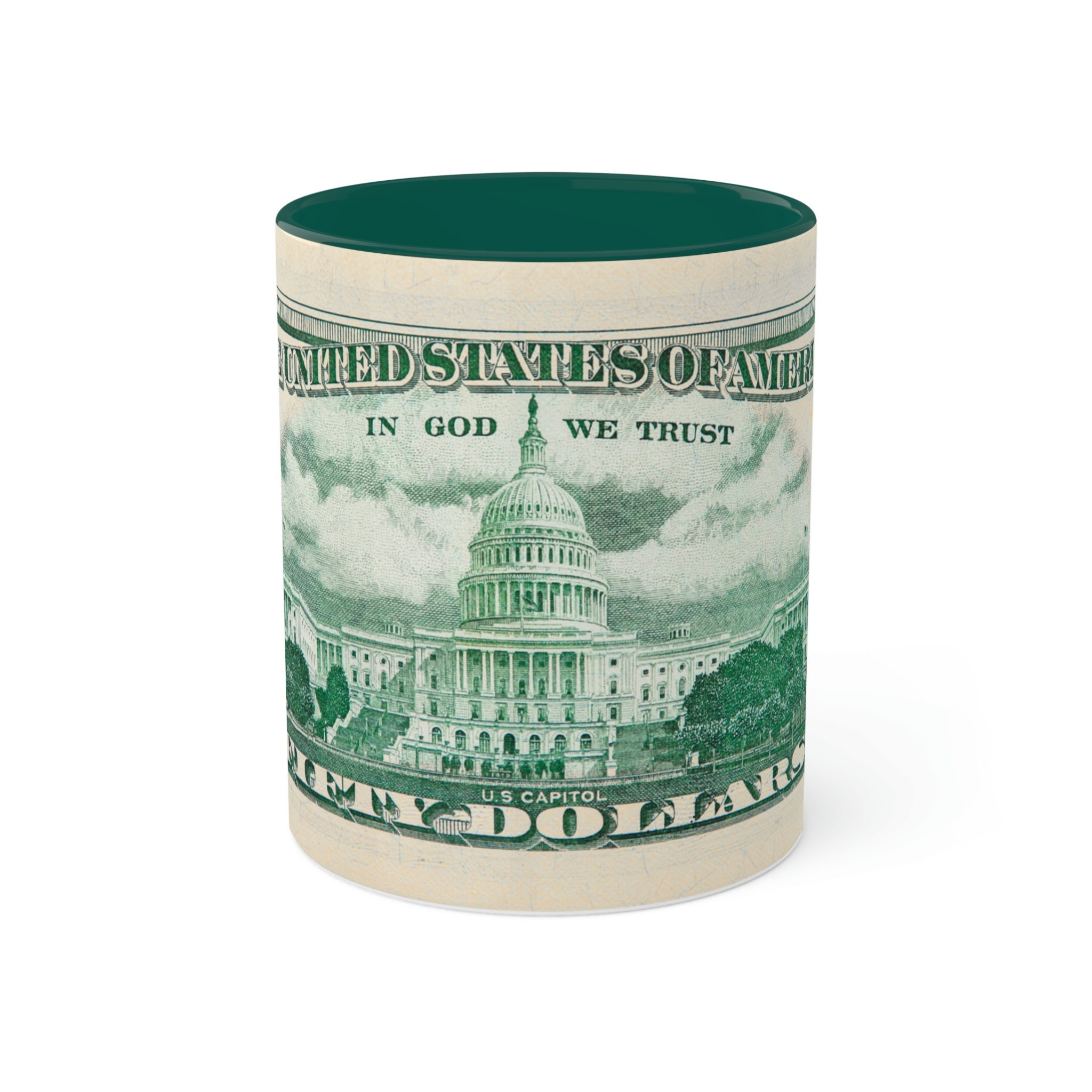 50 Dollar Bill Note Reverse Colorful Mugs, Currency Collector Gift, %0 ...