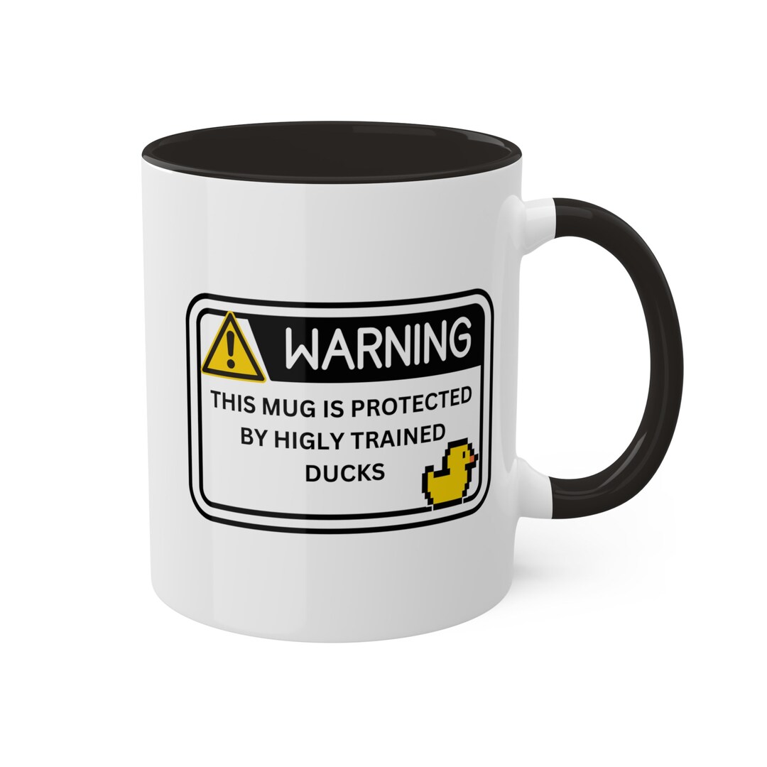 Caution Duck Sign Mug, Funny Duck Mug, Farmer Gift, Garden Mug, Warning ...