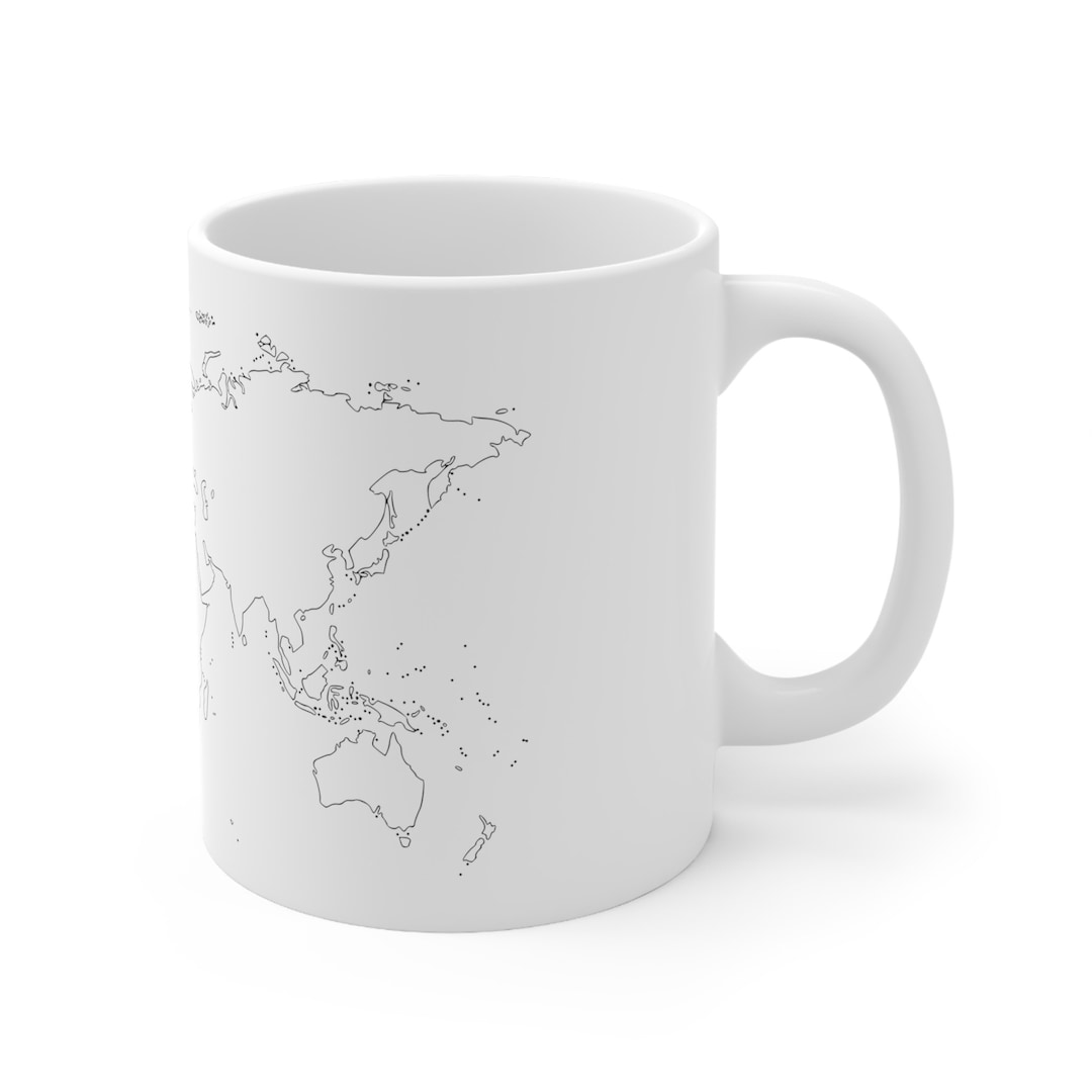 World Map Mug, Map Coffee Mug, Traveler Gift, Office Mug, Teacher Map ...