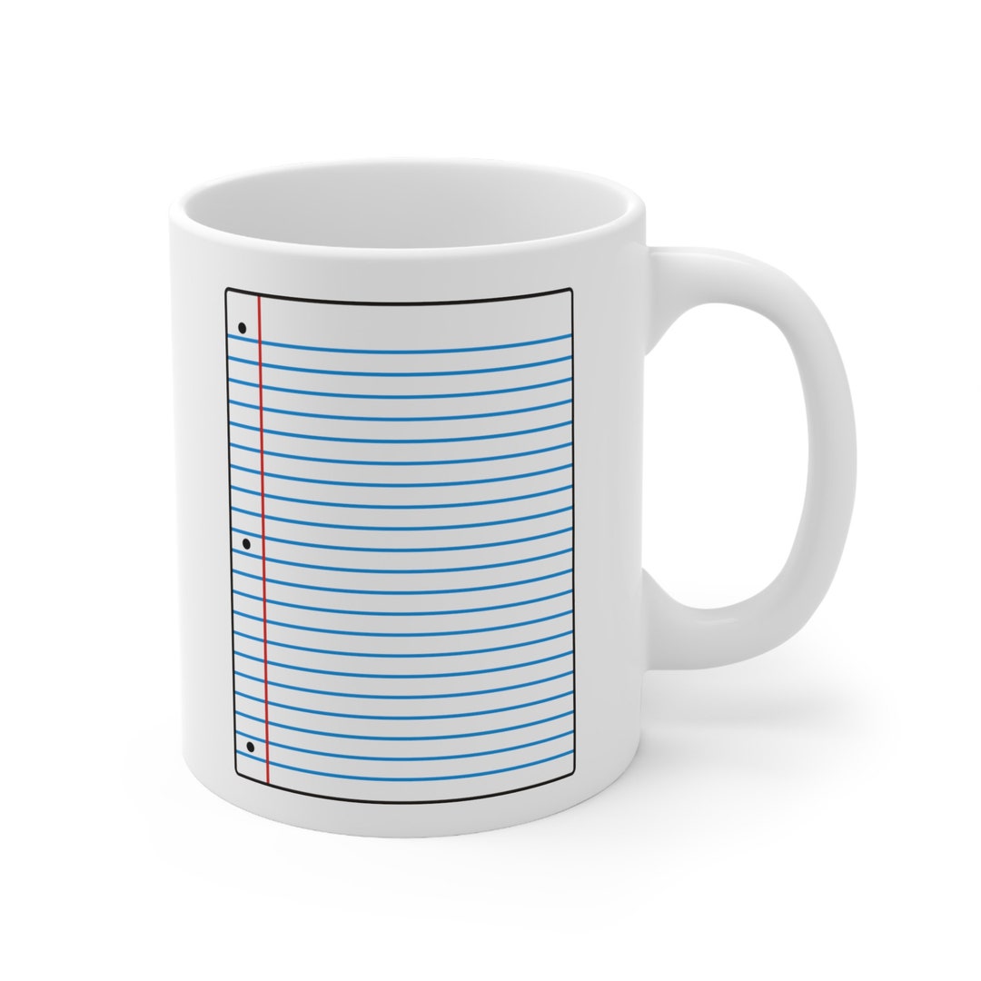 Notebook Page Mug, Note Mug, Blank Page Gift Mug, Teacher Gift Mug ...
