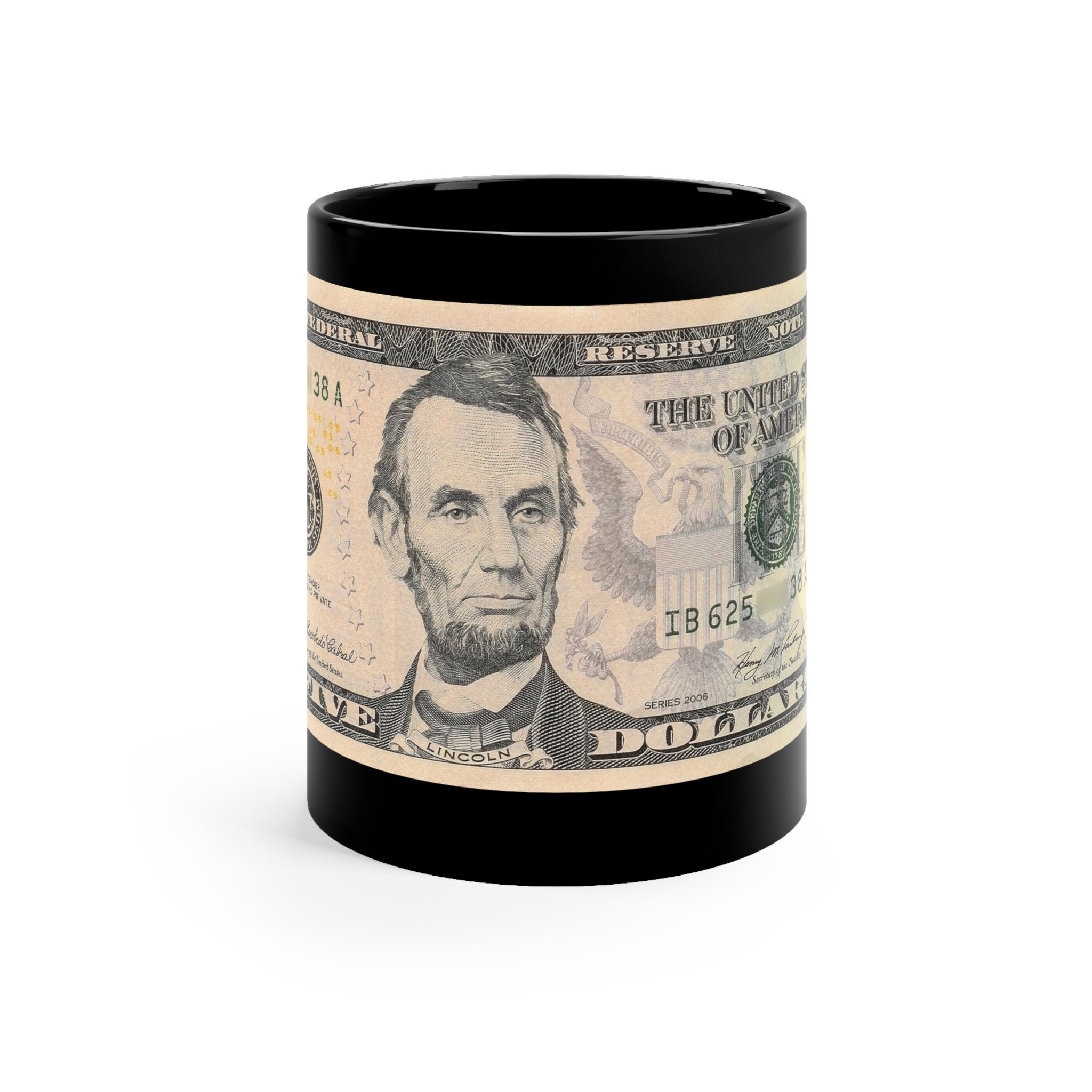 5 Dollar Bill Note Mug, United State Currency Mug, 5 Dollar Mug ...