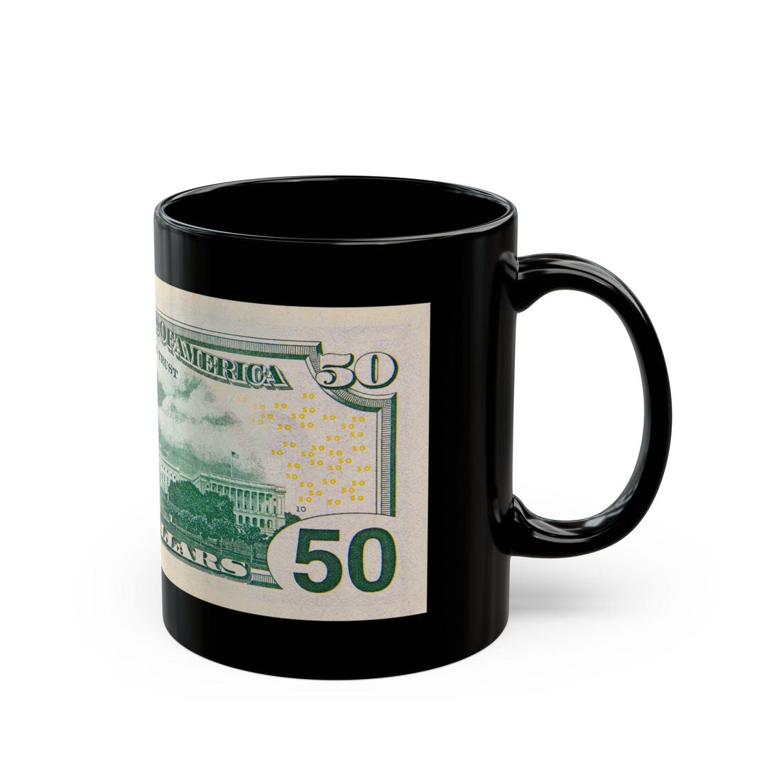 50 Dollar Mug, 50 Dollar Bill Black Mug, Collector Mug - Etsy