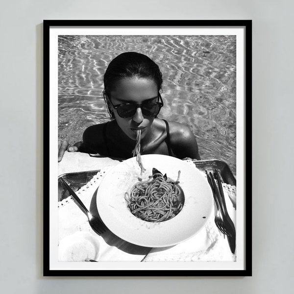 Italian Pasta Black and White - Etsy