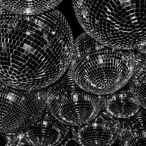Disco Ball 70s Print, Mirrorball Poster, Black and White, Preppy Wall ...