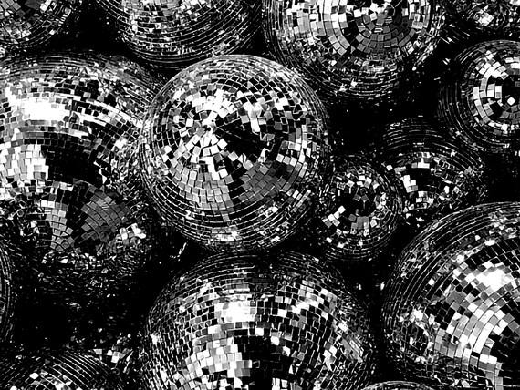 Black And White Disco Ball Black Disco Light Illustration, Disco Ball