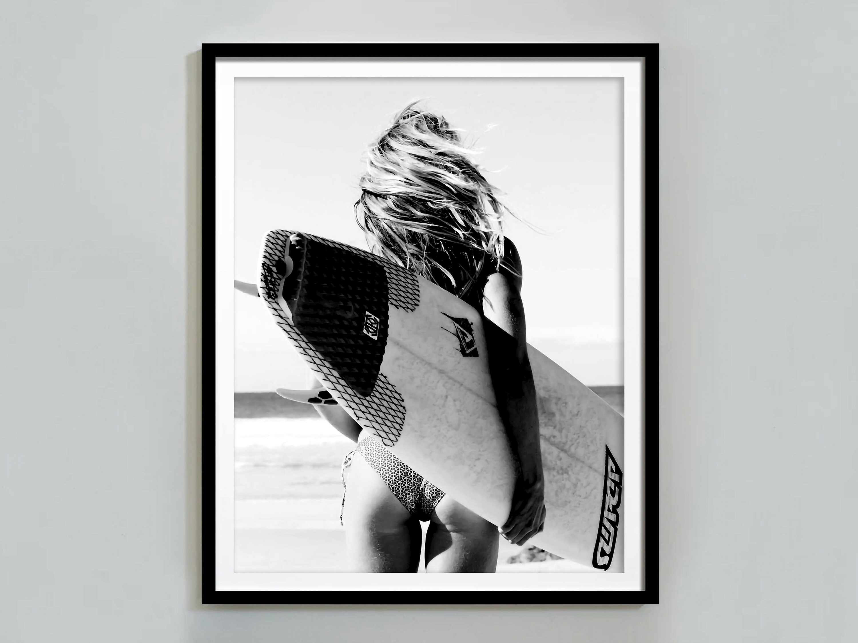 Black and White Surfer Print Vintage Beach Wall Art Surf - Etsy