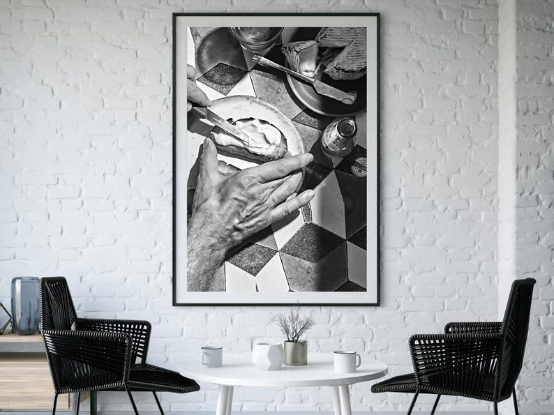 Italian Breakfast Poster: Black and White Vintage Kitchen Wall Art ...