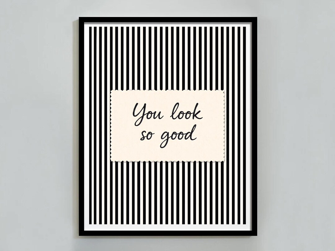You Look so Good Print: Minimalist Bathroom Wall Art, Powder Room Decor ...