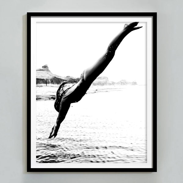 Swimming Print - Etsy