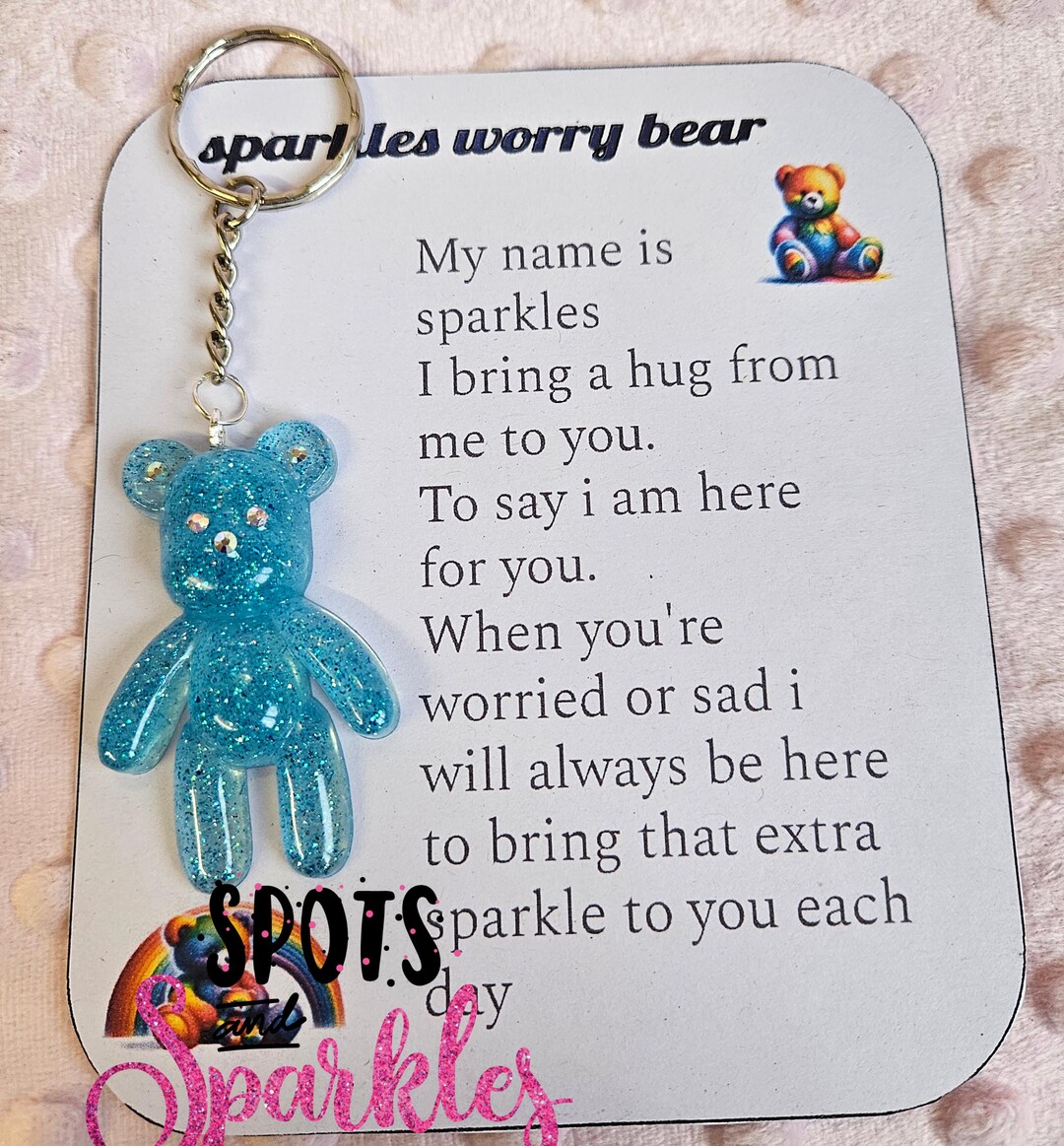 Sparkles Worry Bear: Handmade Pocket Bear a Small Token Mental Health ...
