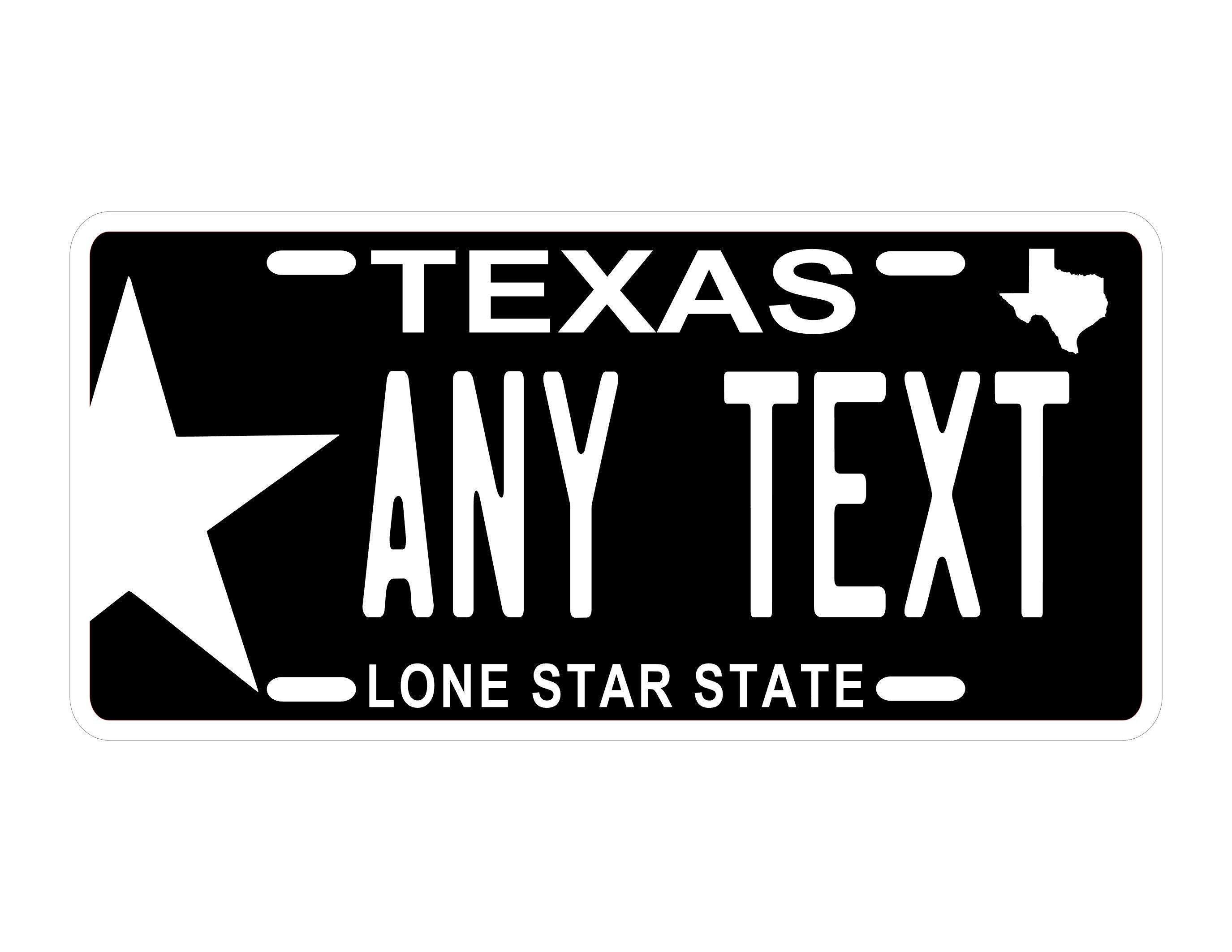 Personalized Texas Plate / Texas State Plate / Car Plate TEXAS / Any ...