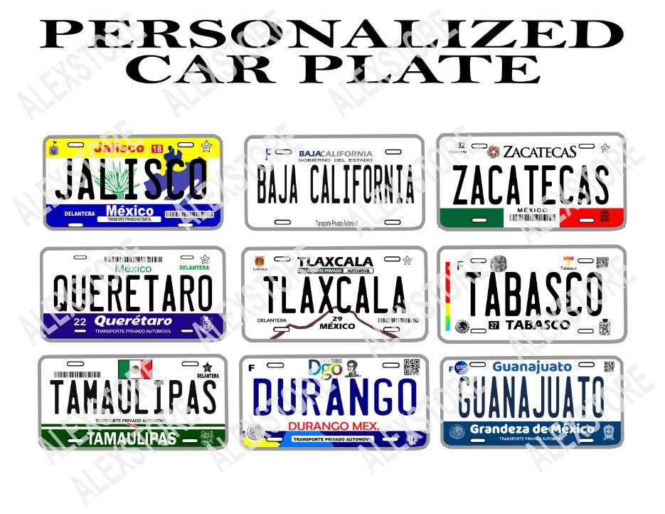 Car Plates From the States of Mexico / Place Your Text / License Plates ...