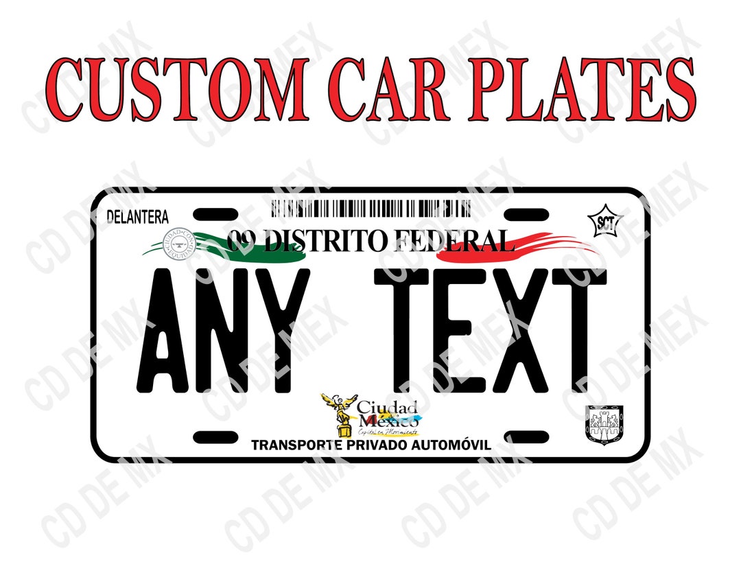 Personalized License Plate Mexico City / Personalized Car Plate MEXICO ...