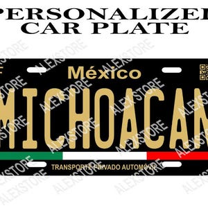 Personalized Car Plates MICHOACAN/ Car Plate Mexico/ Car Plates ...