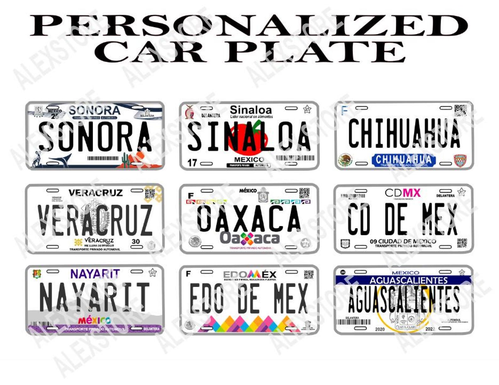 Car Plates From the States of Mexico / Place Your Text / License Plates ...