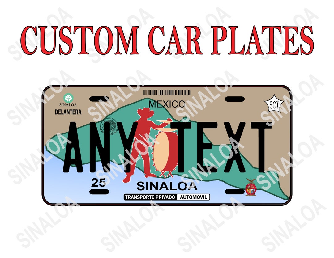 Personalized Car Plate SINALOA/ Car Plate SINALOA/ Decorative Car ...