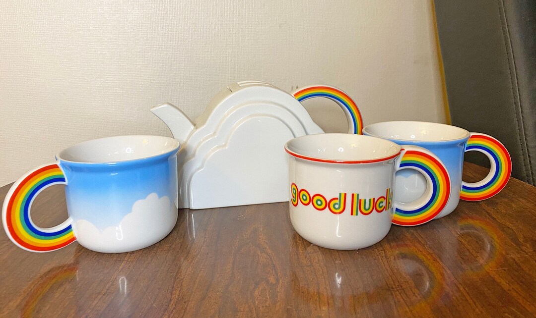 RARE!! 1978/1980 Vandor Rainbow + Clouds Tea Set + 1 Ultra Rare Cup ...