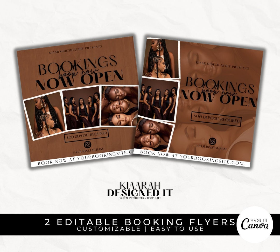 2 Bookings Flyer| DIY Canva Editable Template Flyer, Customizable Bookings, Appointments ...