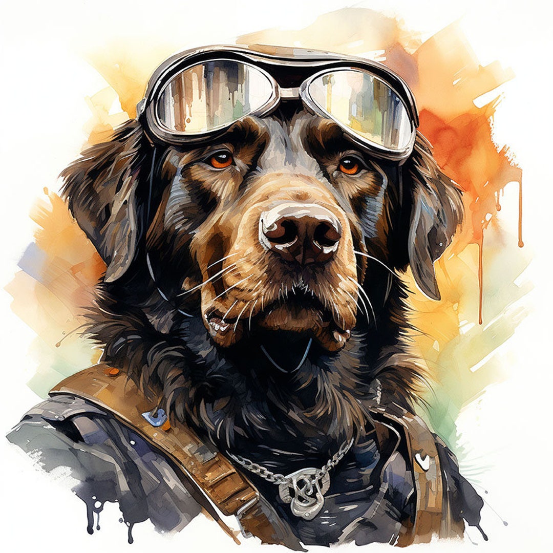 Ruff Pup -- Biker Dog in Leather and Shades, Rowdy Motorcycle K-9, See ...