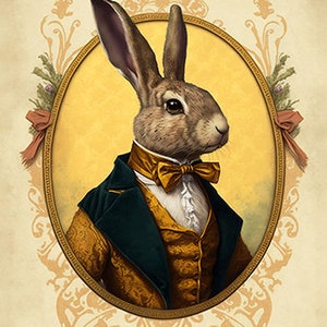 Gentleman Rabbit in Fancy Clothing, Well-dressed Rabbit, Elegant Easter ...