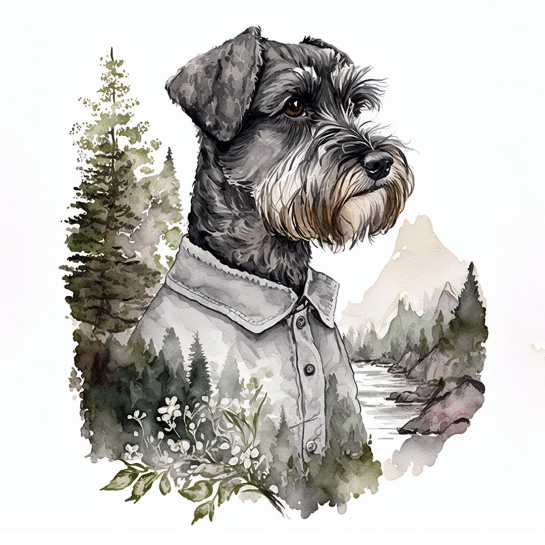 Schnauzer Dog in Fancy Clothing, Well-dressed Pet Dog, Elegant K-9 ...