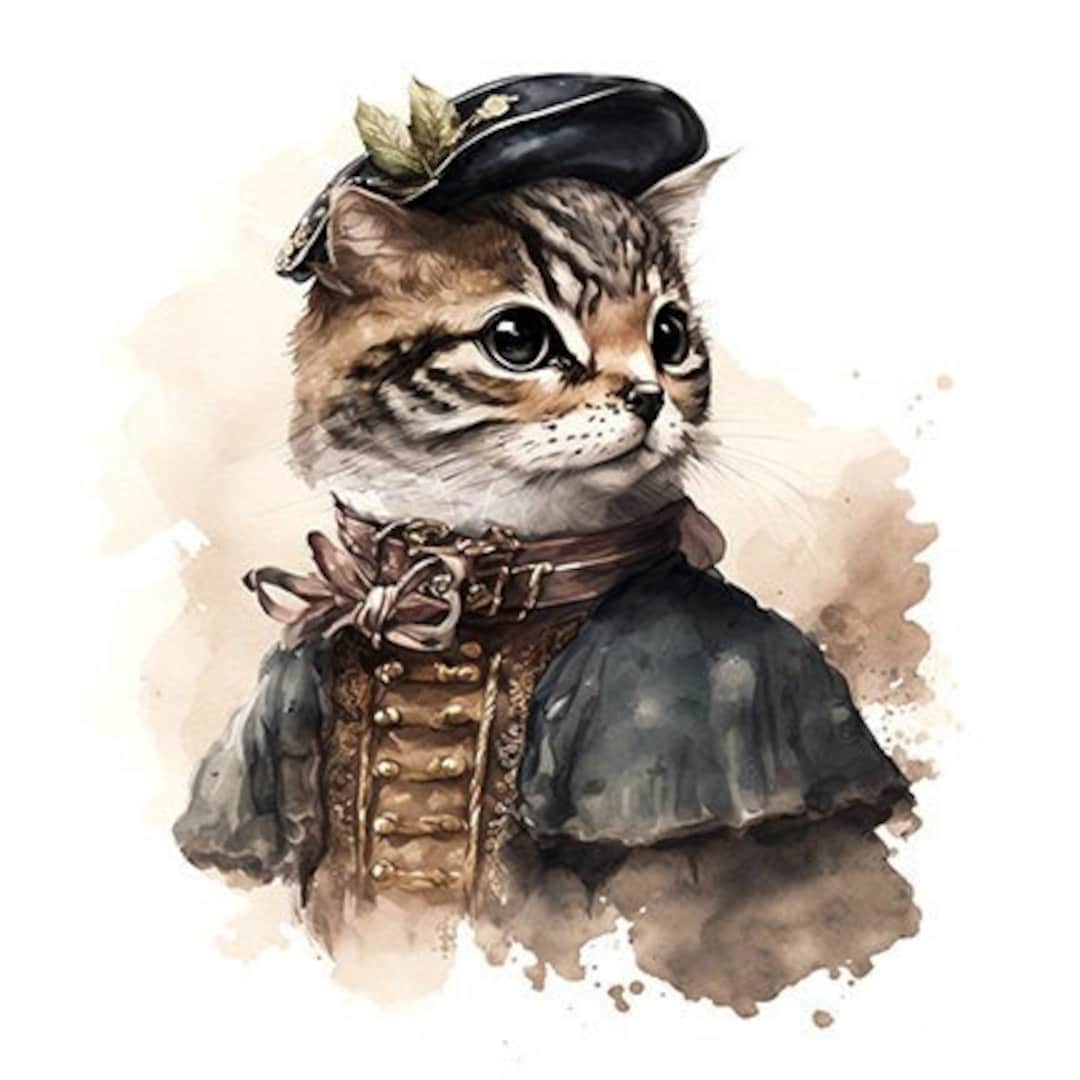 Robin Cat in Fancy Clothing, Well-dressed Kitten, Elegant Cat, Cute ...