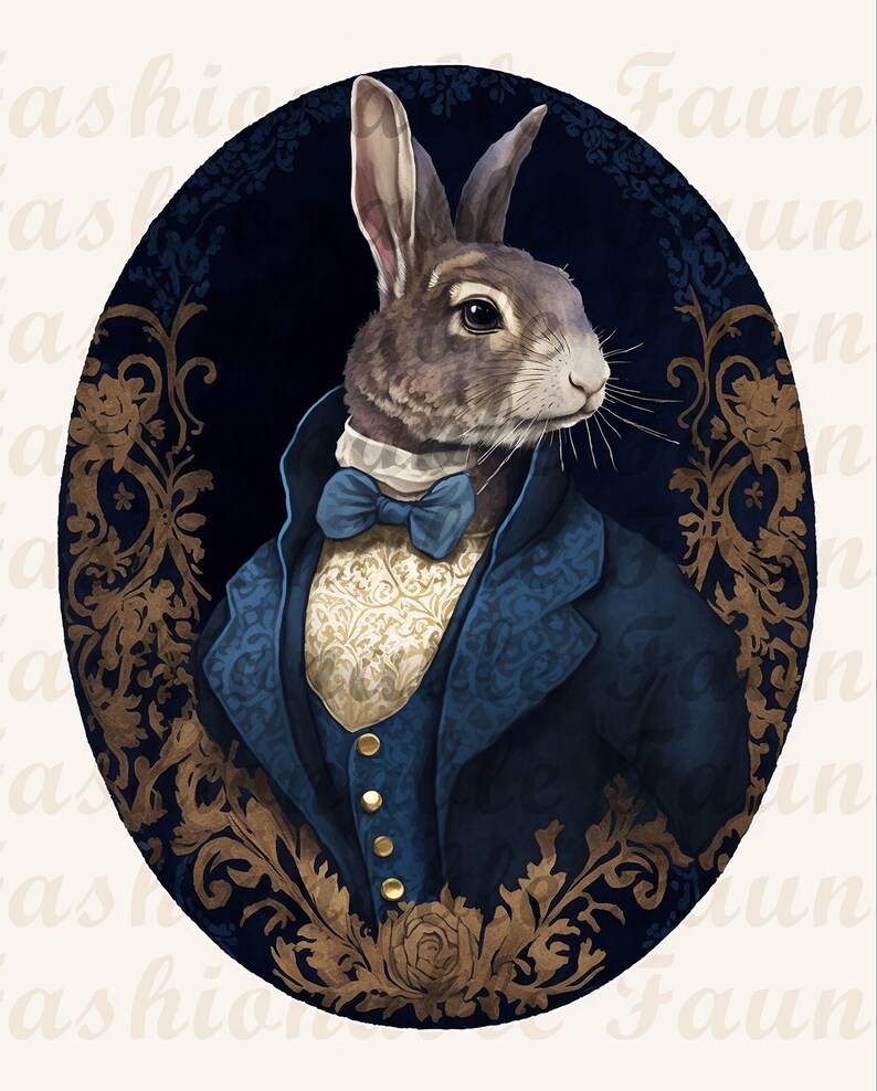 Gentleman Rabbit in Fancy Clothing, Well-dressed Rabbit, Elegant Bunny ...