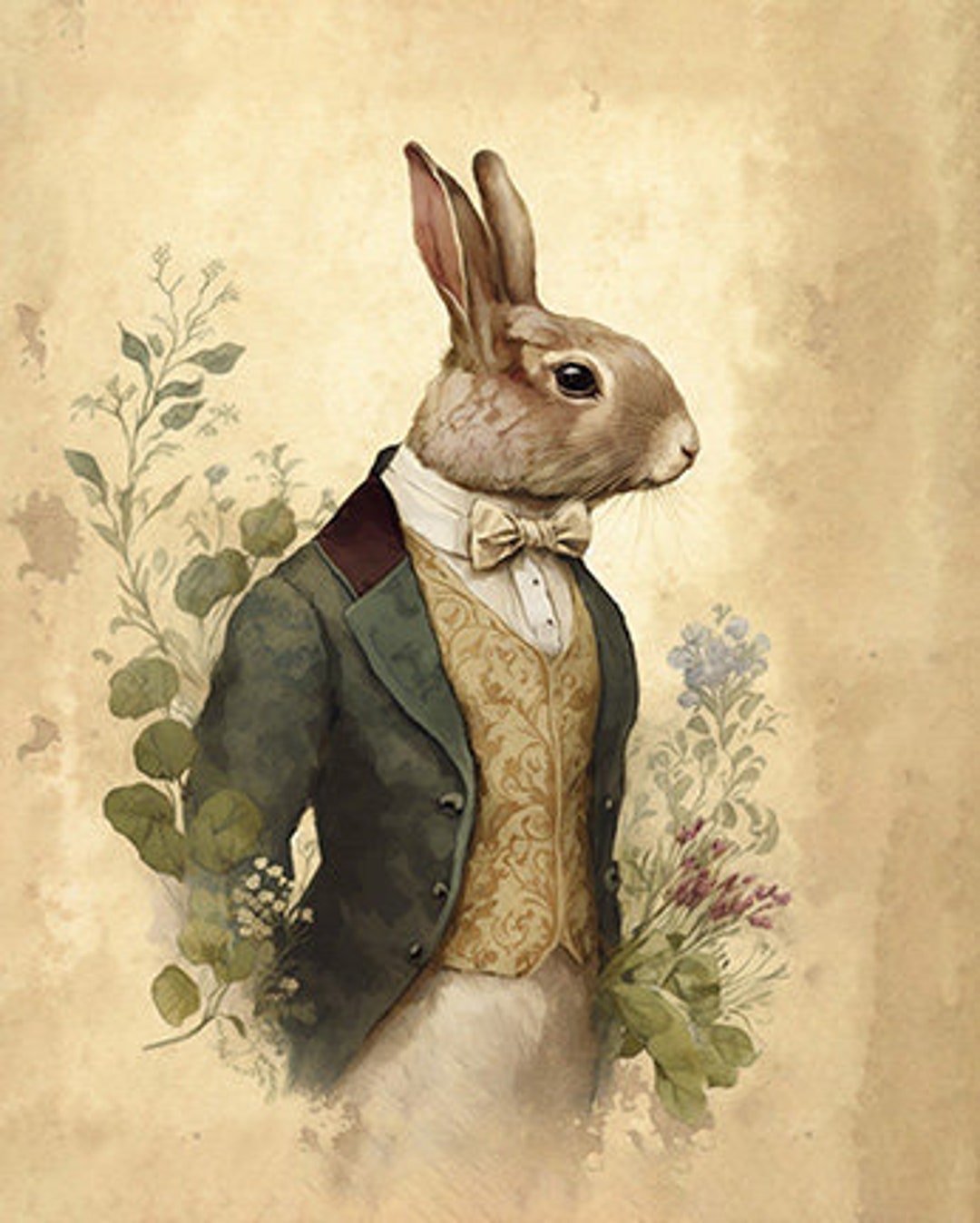 Gentleman Rabbit in Fancy Clothing, Well-dressed Rabbit, Elegant Bunny ...