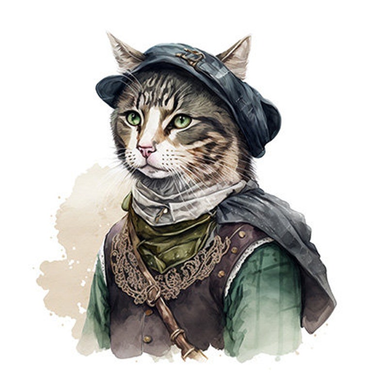 Celtic Cat in Traditional Clothing, Irish Cat, Saint Patrick's Day ...